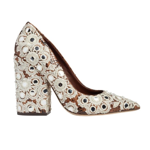 Tory Burch | Shoes | Tory Burch Brown Embroidered Francesca Tuscan Pump ...